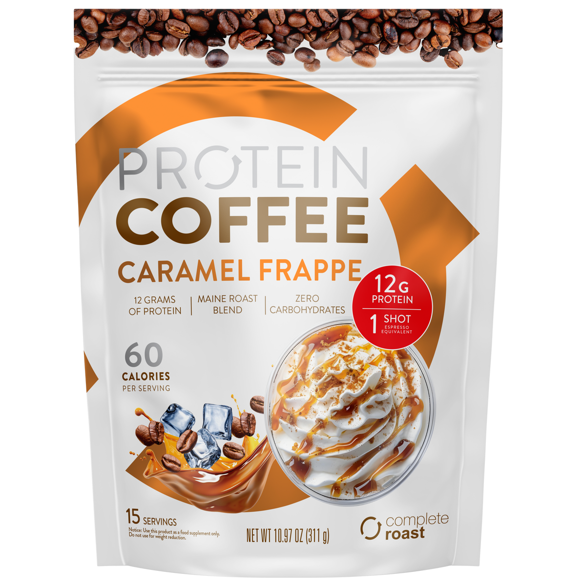 Complete Roast High Protein Coffee - Caramel Frappe - Maine Blend ...